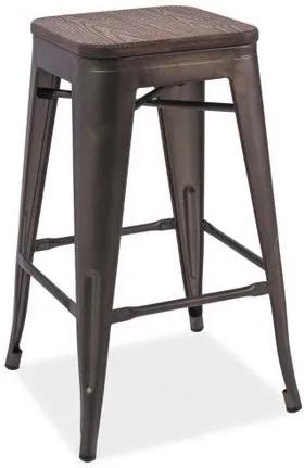 Barová židle Long - tmavý ořech/grafit