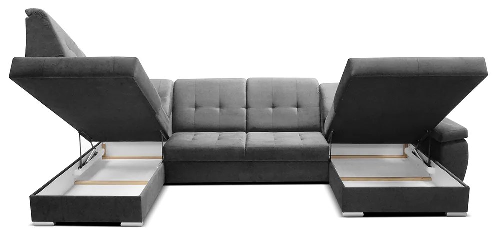 Sedací souprava ZEUS | 162x375x180 cm | LEVÁ | s funkcí RELAX | rozkládací + 2x úložný prostor | VÝBĚR TKANIN