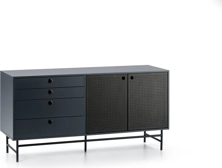 Černo-modrá komoda Teulat Punto, šířka 150 cm