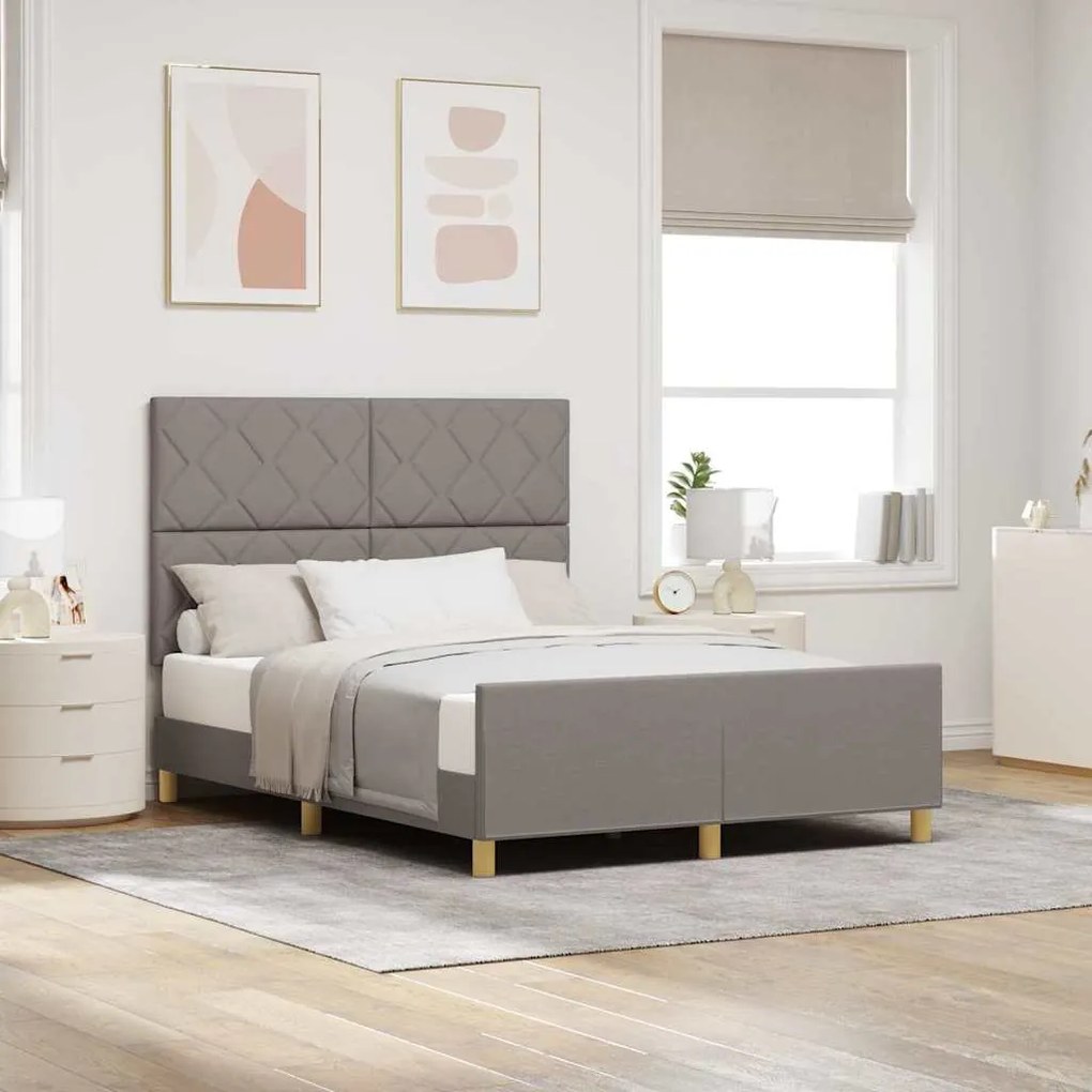 Rám postele s čelo Taupe 140 x 190 cm textil 3344806