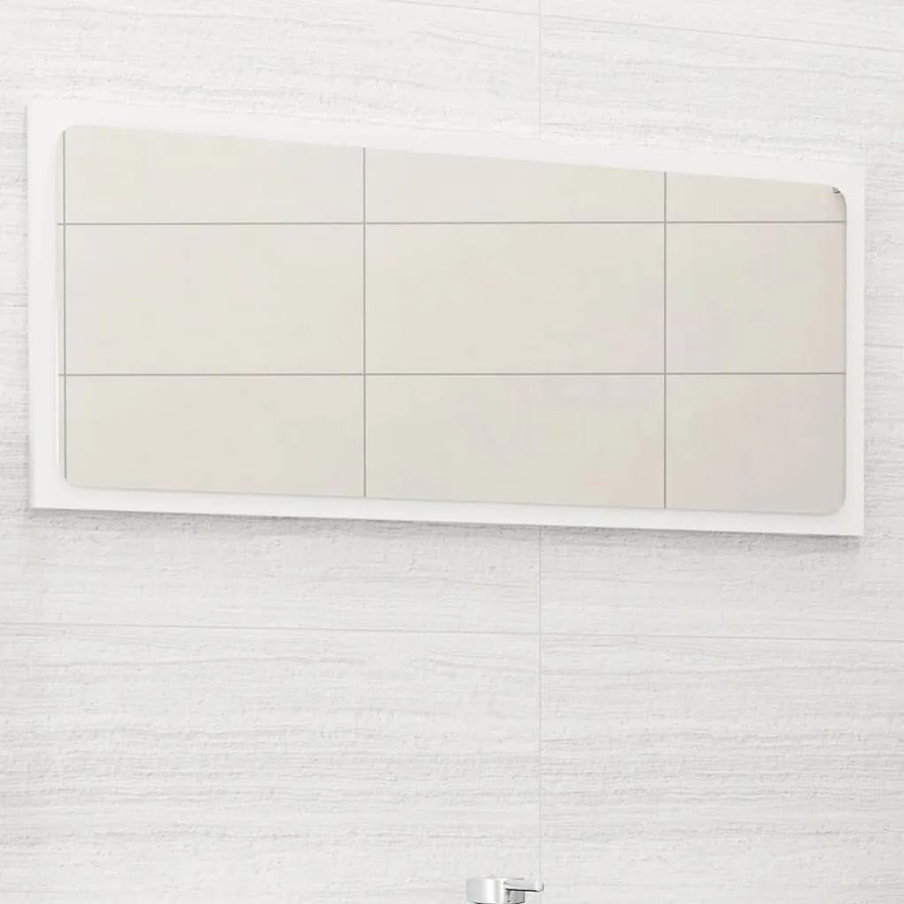 804619 vidaXL Koupelnové zrcadlo bílé vysoký lesk 80x1,5x37 cm dřevotříska