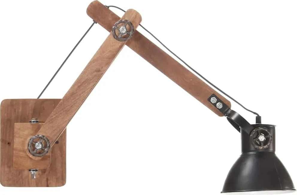 Nástěnná lampa industriální styl černá kulatá E27 320577