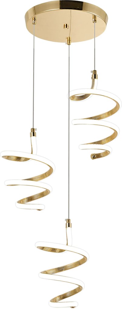 Toolight Toolight, LED závěsné svítidlo 3x20W, 4000K, 4000lm, G075-3CPR, zlatá, OSW-08661