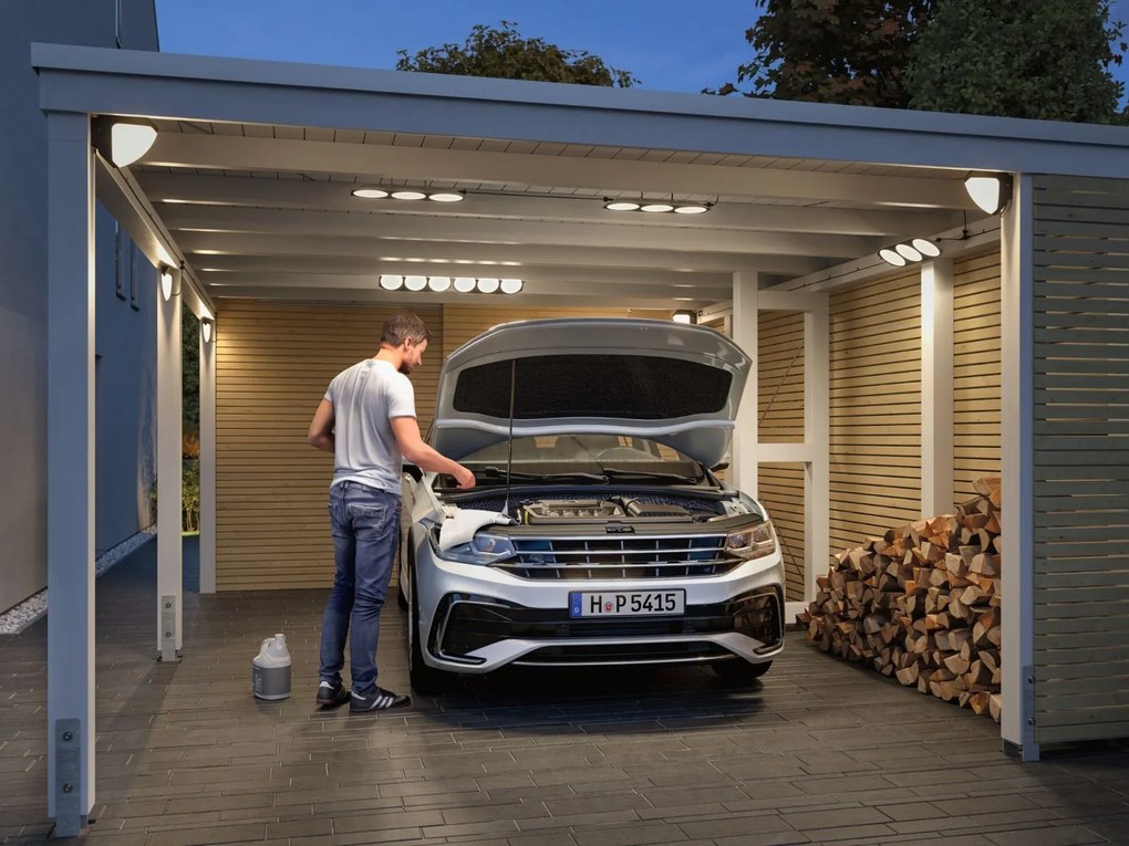 P 94518 Park + Light LED venkovní nástěnné svítidlo Ikosea vč. pohybové čidlo IP44 50x203mm 3000K 5,6W 12V antracit umělá hmota - PAULMANN