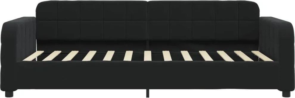 Válenda s přistýlkou a zásuvkami černá 90 x 200 cm samet 3196981