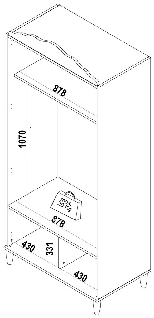 Šatní sestava 3D Chere - bříza/růžová