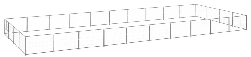 Psí kotec stříbrný 40 m² ocel