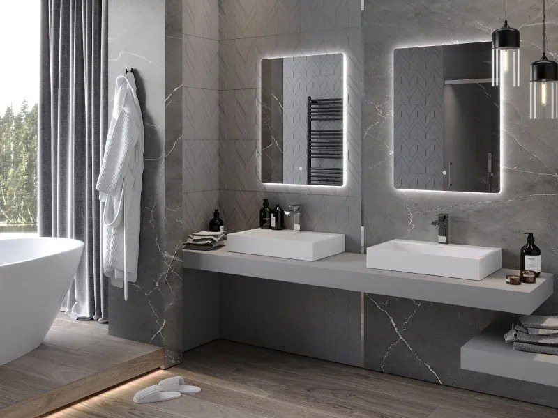 Mexen Sun koupelnové zrcadlo s podsvícením 60 x 80 cm, LED 6000K, protizápara - 9807-060-080-611-00