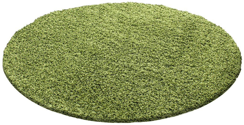 Ayyildiz, Kusový koberec Life Shaggy 1500 green kruh, 80x80 (průměr) kruh, zelená, ložnice