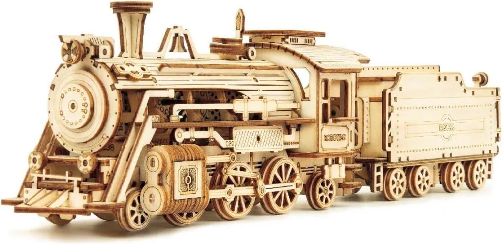 Hračka Robotime dřevěné 3D puzzle Parní lokomotiva