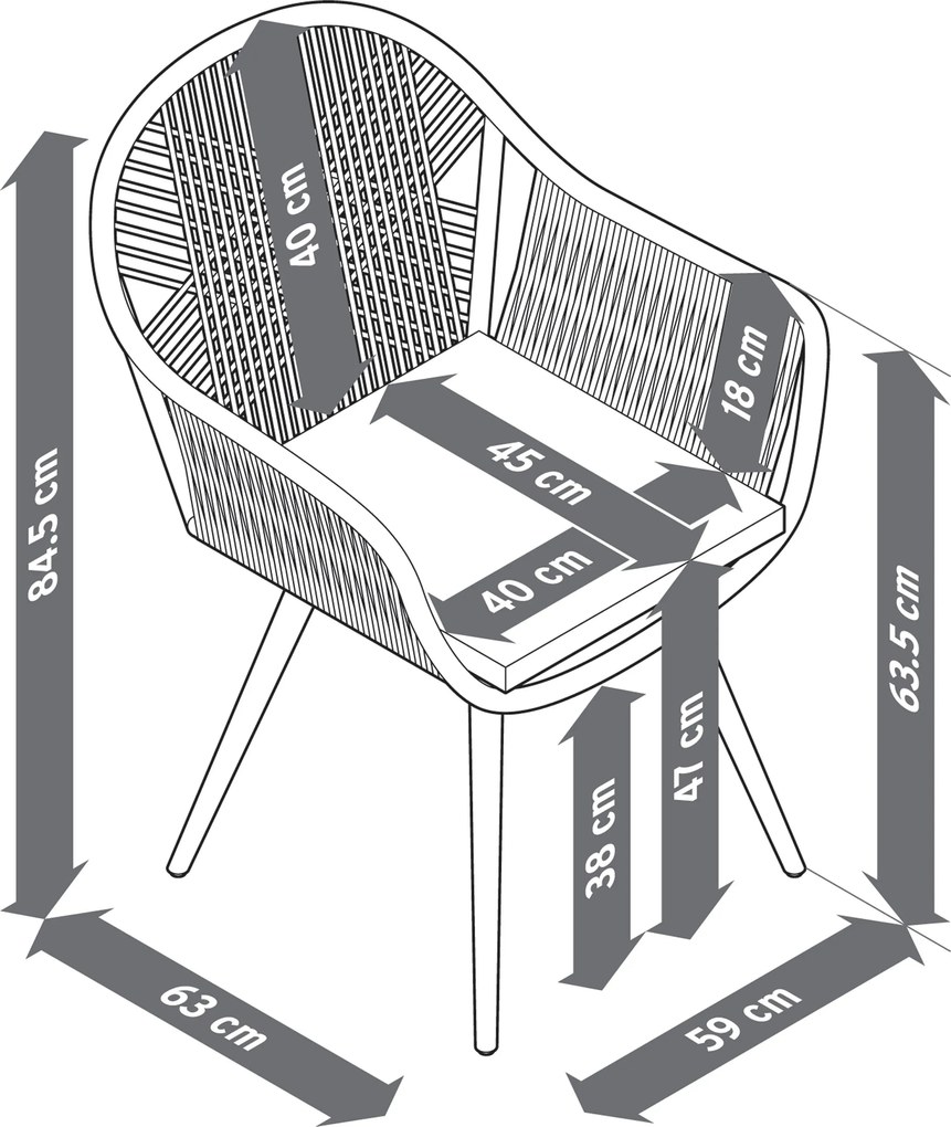 Tchibo - Otočná zahradní židle s textilním křížovým výpletem - barva: černá