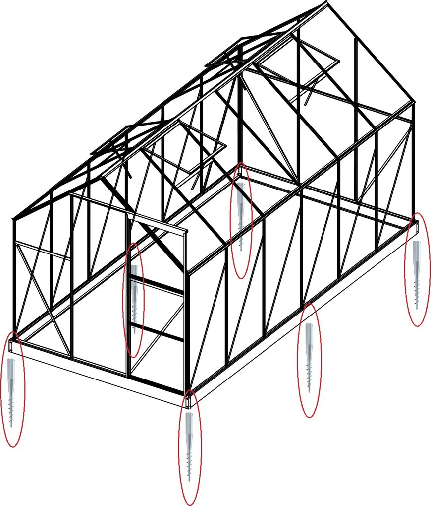 LANIT PLAST, s.r.o. Sada 6 zemní vruty (modely 6x8, 6x10, 6x12, 4400 - 7500) LG1490