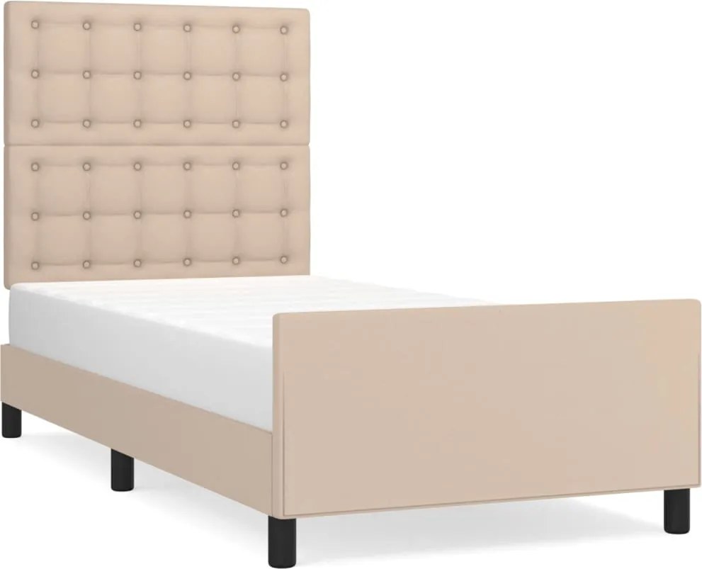 Rám postele s čelem cappuccino 90x200 cm umělá kůže 3125554