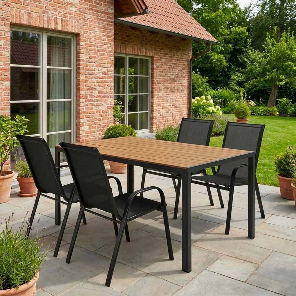 Vikio Venkovní zahradní set 150x90 pro 4 osoby DK302-P přírodní