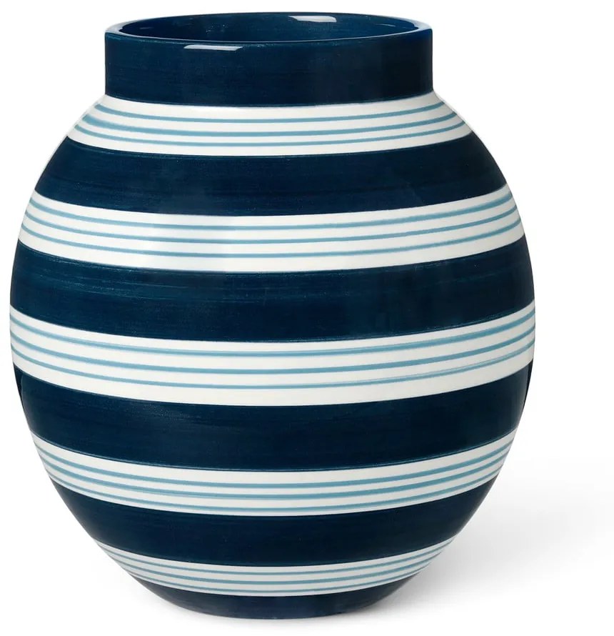 Tmavě modro-bílá keramická váza Kähler Design Nuovo, výška 20,5 cm