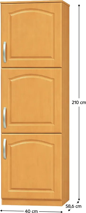 Kuchyňská skříňka, pravá, olše, LORA MDF NEW KLASIK S40 / 210/57