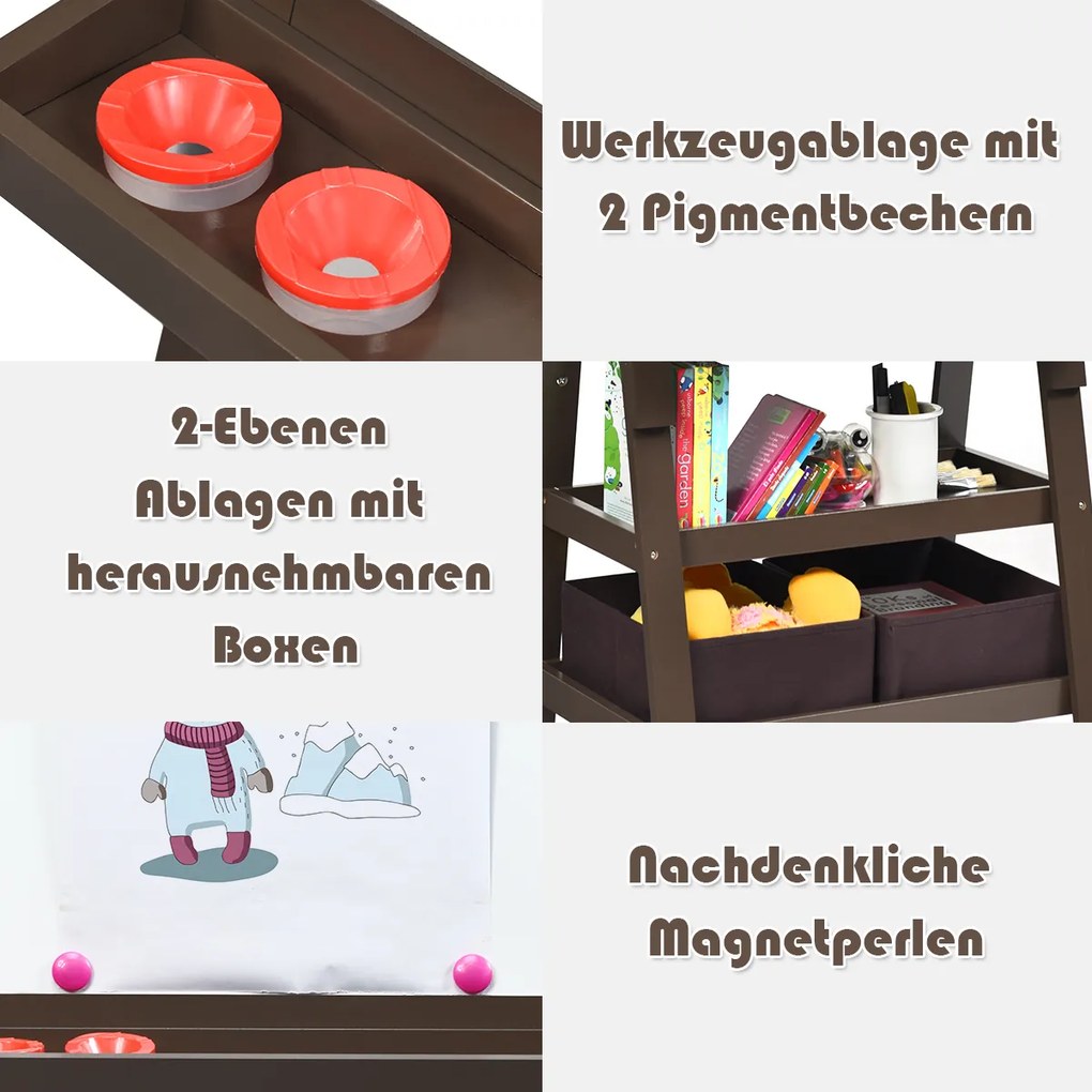 Costway 3 v 1 Dětský stojan dětská tabule oboustranná tabule stojanová tabule