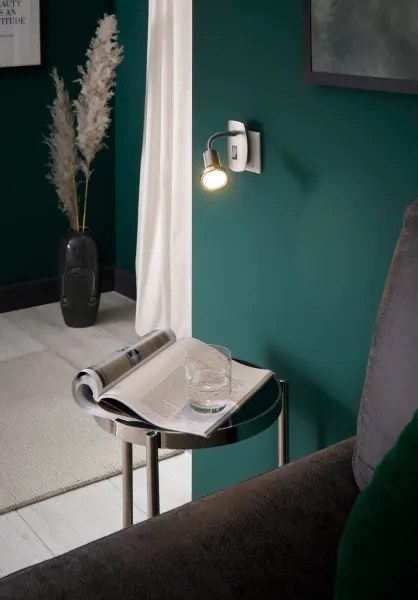 Eglo 902366 - LED Svítidlo do zásuvky MINI 1xGU10/2,8W/230V matný chrom