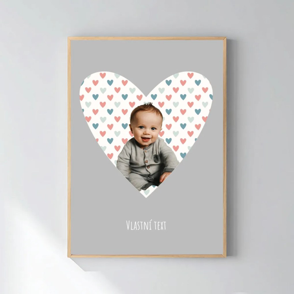 Personalizovaný magický fotoobraz v rámu - 50x70 - výřez fotky na podkladu