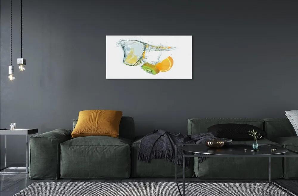 Obraz na skle Voda kiwi oranžový 120x60 cm