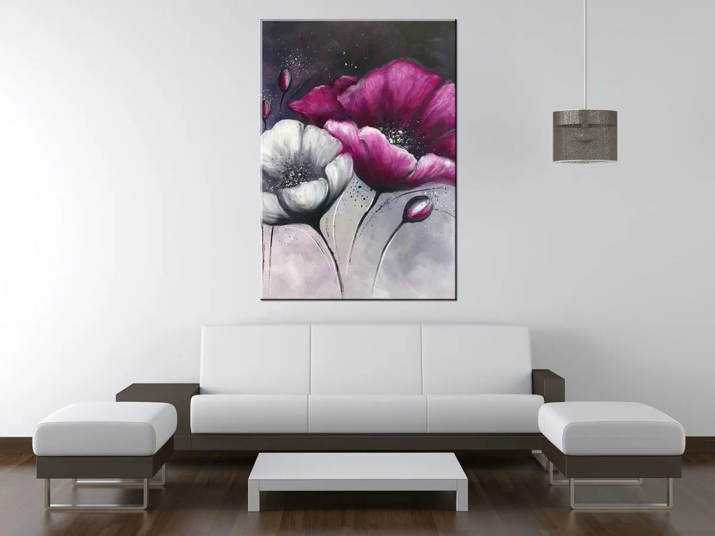 Gario Ručně malovaný obraz Namalované máky Rozměry: 100 x 70 cm