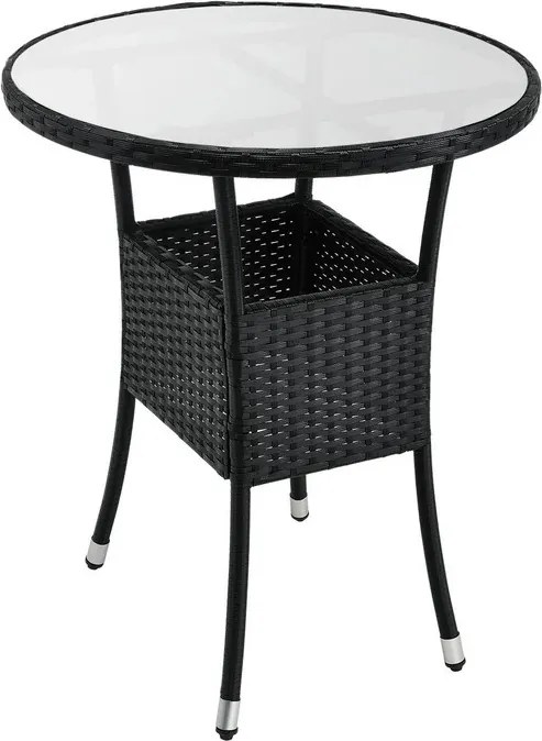 Juskys Balkónový set Bayamo - černý + šedé podušky