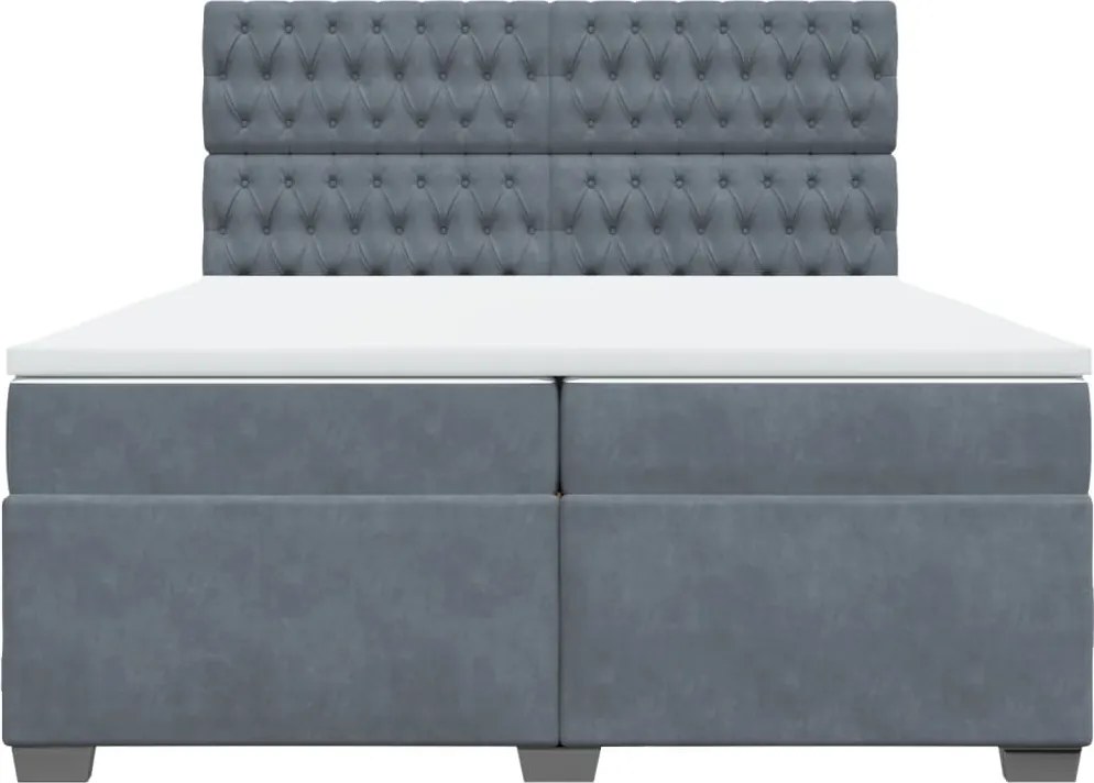 Box spring postel s matrací tmavě šedá 200x200 cm samet 3293309