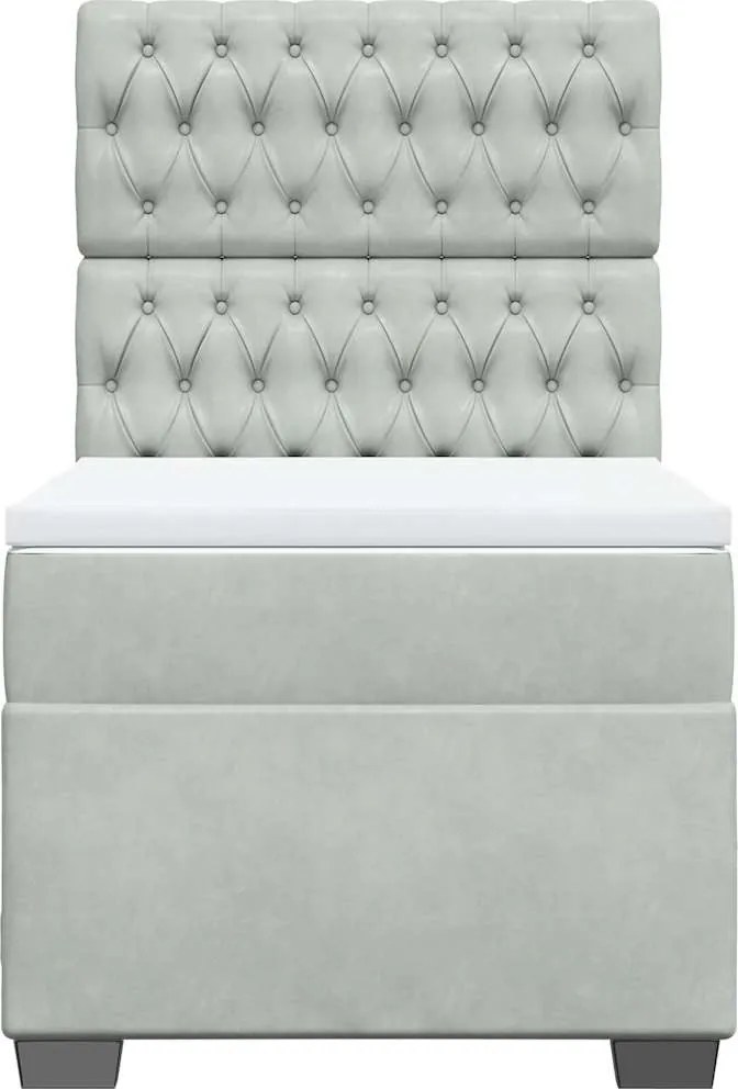 Box spring postel s matrací světle šedá 90x190 cm samet 3293092