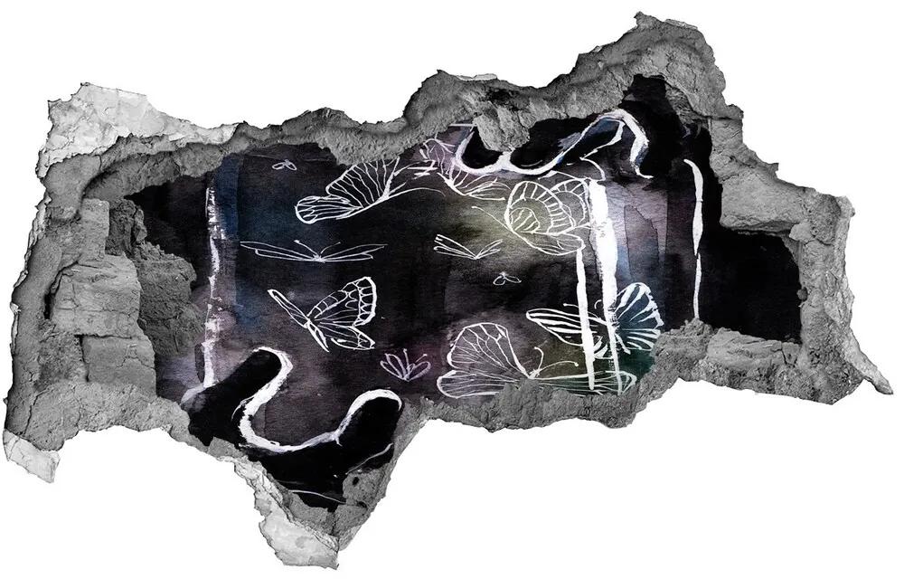 Wallmuralia Díra 3D fototapeta nástěnná Motýli ve sklenici 95x73 cm