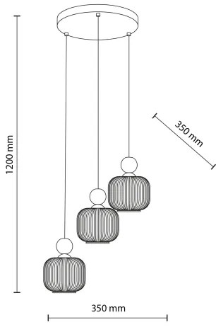 Lustr na lanku BALLO 3xE14/10W/230V béžová