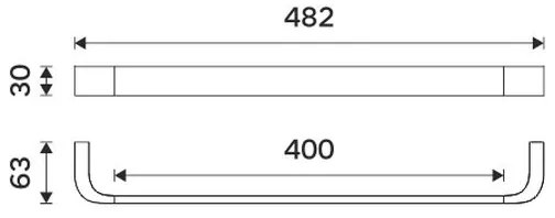 NIMCO NKC 30046-90 - Nástěnný věšák na ručníky NIKAU 49 cm matná černá