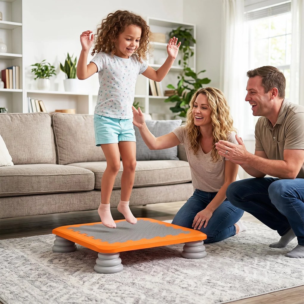 Costway Mini trampolína pro děti 65 cm velký trampolína odrazový – pomerančový