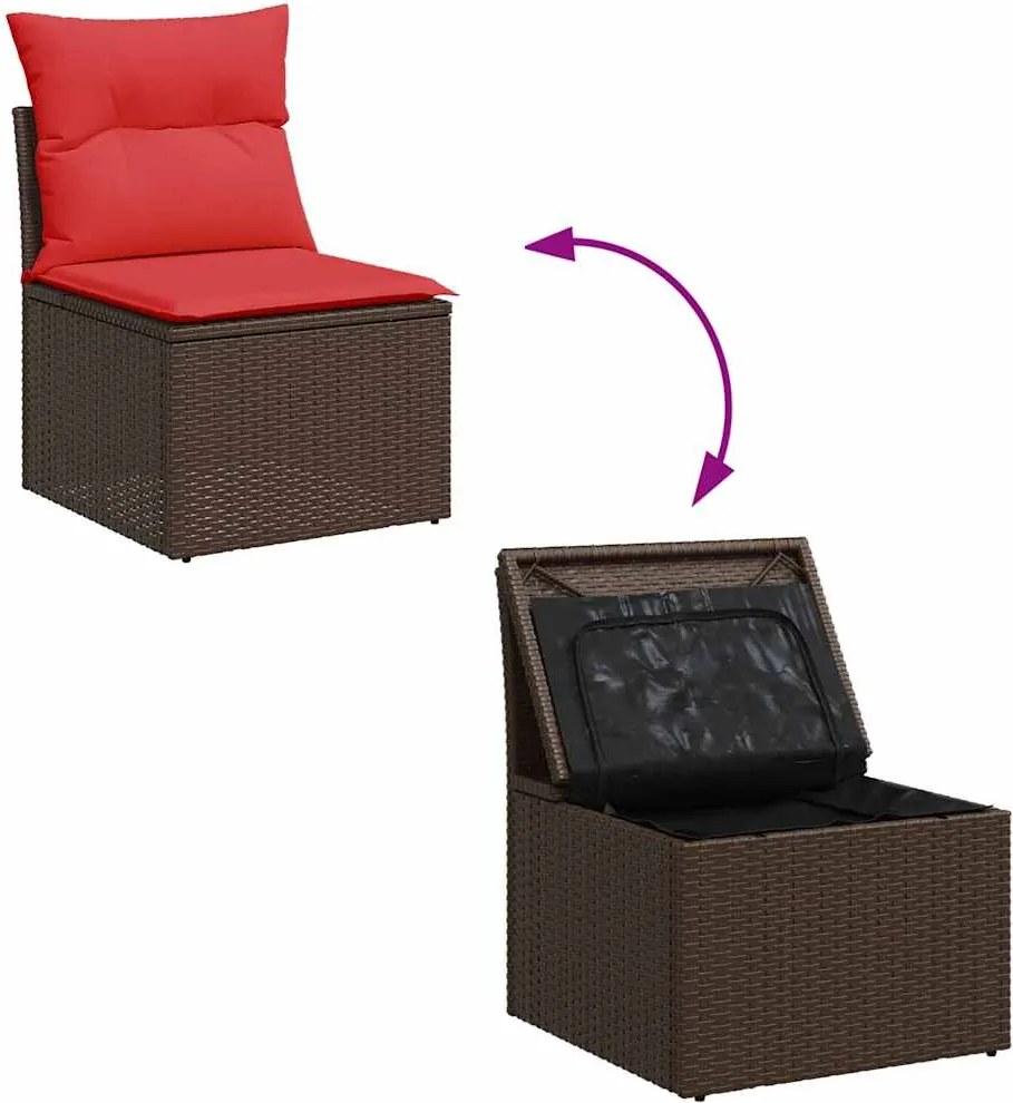 4dílná zahradní sedací souprava s poduškami hnědá polyratan 3325260