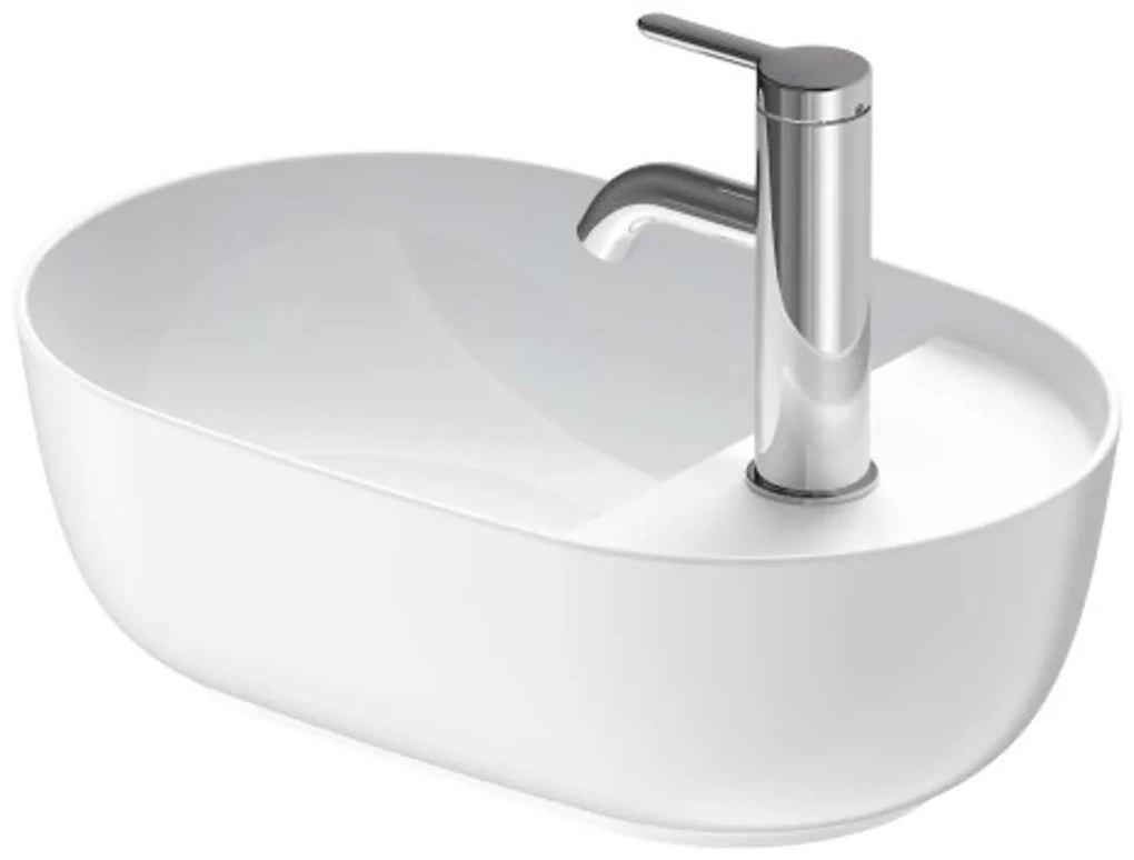 Duravit Luv - Umývátko na desku, 42x27 cm, bez přepadu, s otvorem pro baterii, WonderGliss, bílá/matná bílá 03814226001