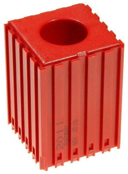 Plastový box na nářadí s válcovou stopkou D25, modul 5x5, 1 dutina, červená
