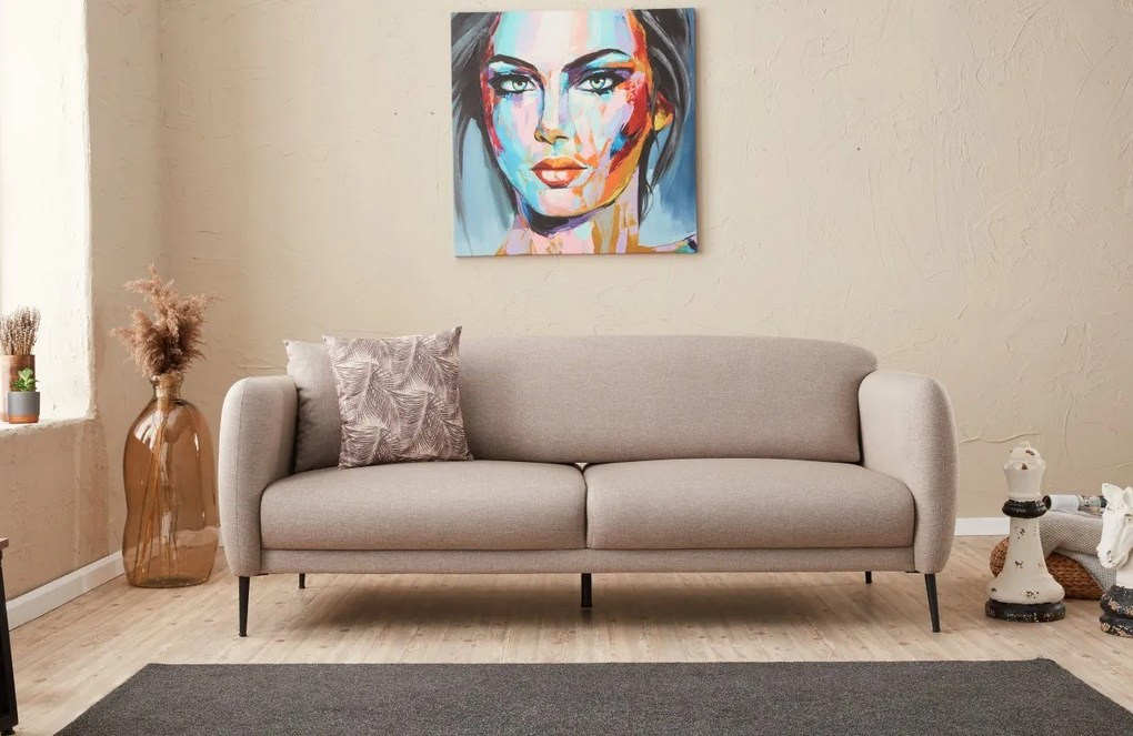 Hanah Home Třímístná pohovka VENUS krémová 210 cm 825BLC2753