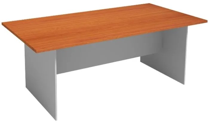 Jednací stůl PRIMO 2000 x 1000 mm, hranatý, šedá / třešeň