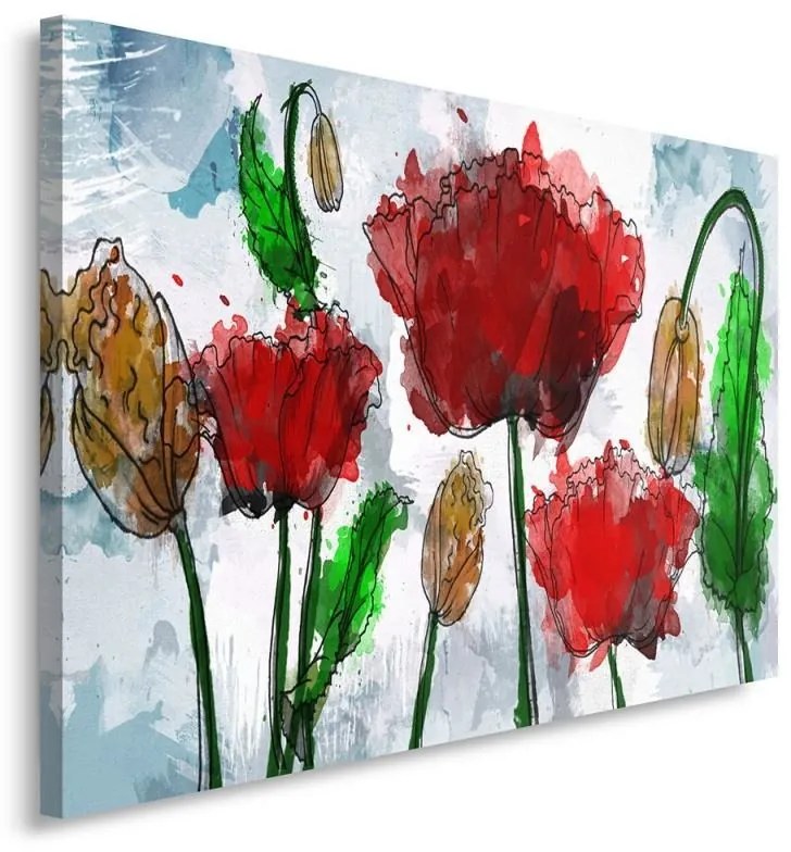 CARO Obraz na plátně - Red Poppies 80x60 cm