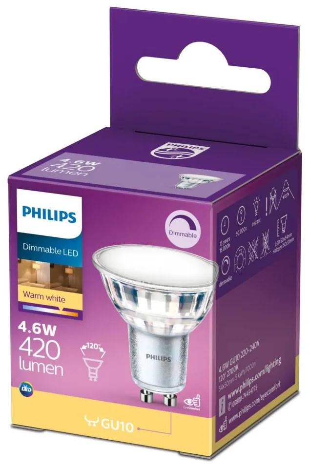 Philips | LED Stmívatelná žárovka Philips GU10/4,6W/230V 2700K | P5009