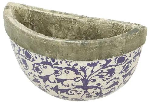 Esschert Design ESSCHERT DESIGN Nástěnný květináč modrobílá keramika "AGED CERAMIC" 27,5 cm