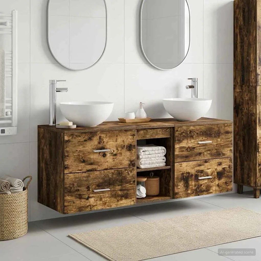 Sada koupelnových skříněk 3 ks Kouřový dub 49,5 x 41 x 64,5 cm 3405807