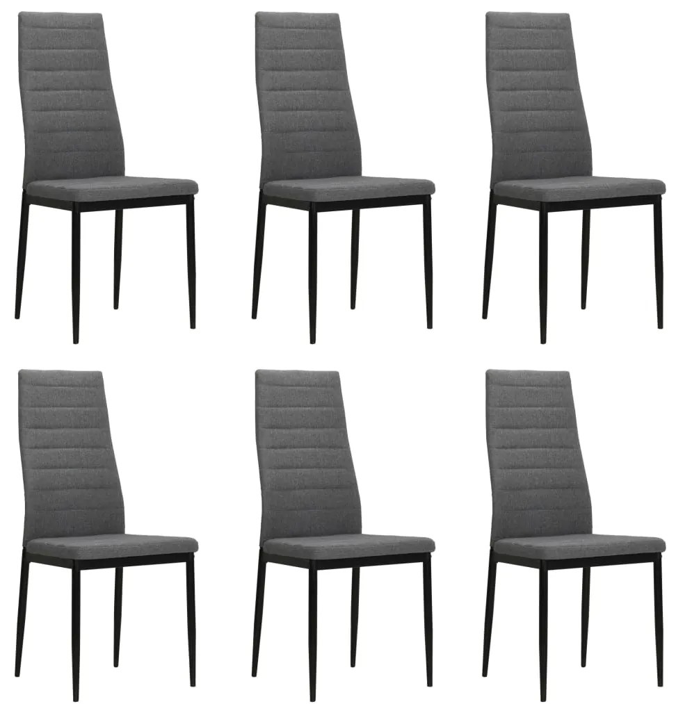 Jídelní židle 6 ks světle šedé textil - Default Title
