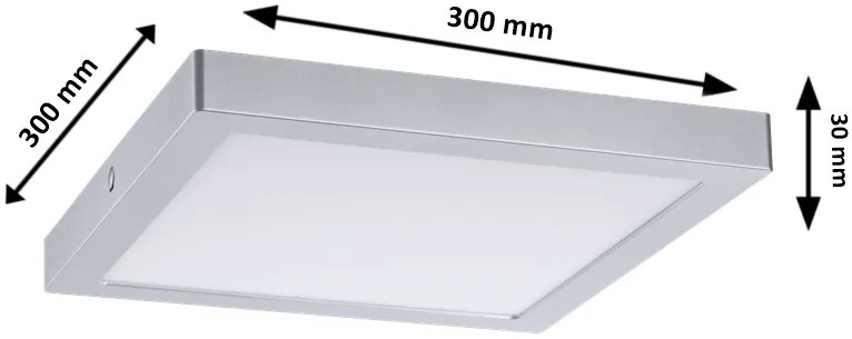 Paulmann 70982 Abia, stropní LED svítidlo, 22W 2700K, matný chrom, 30x30cm