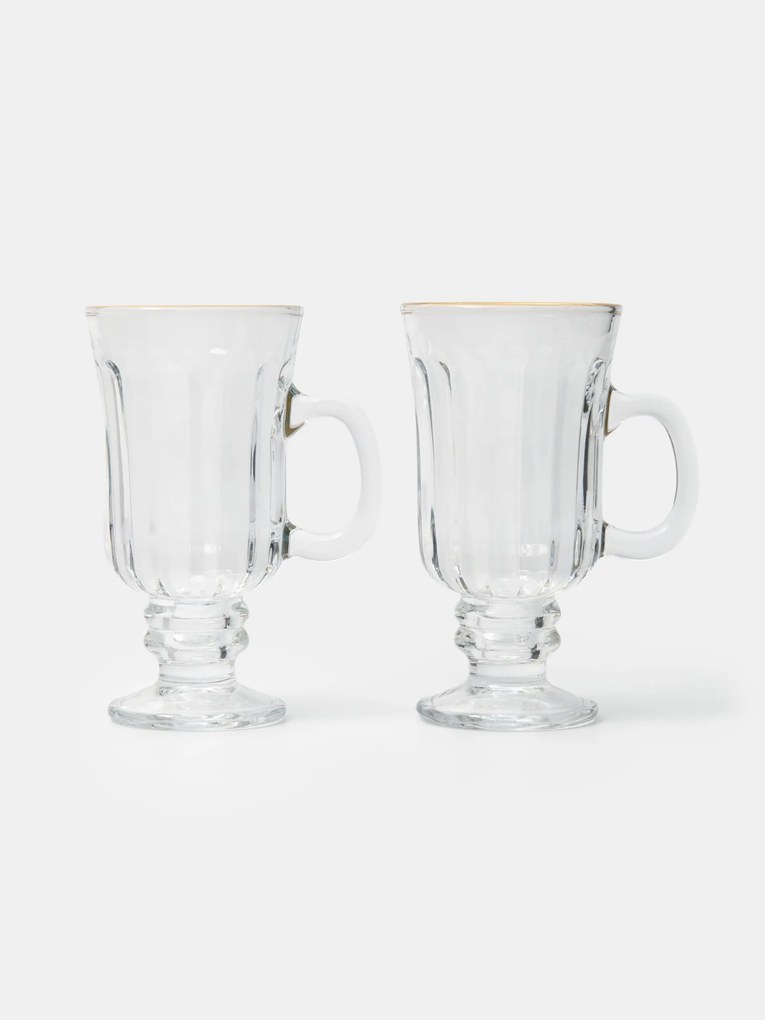Sinsay - Sklenice na nožce se zlatým okrajem 2 pack - clear