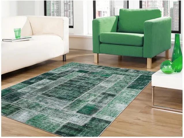 Zelený koberec odolný proti skvrnám Webtappeti Montage, 80 x 150 cm