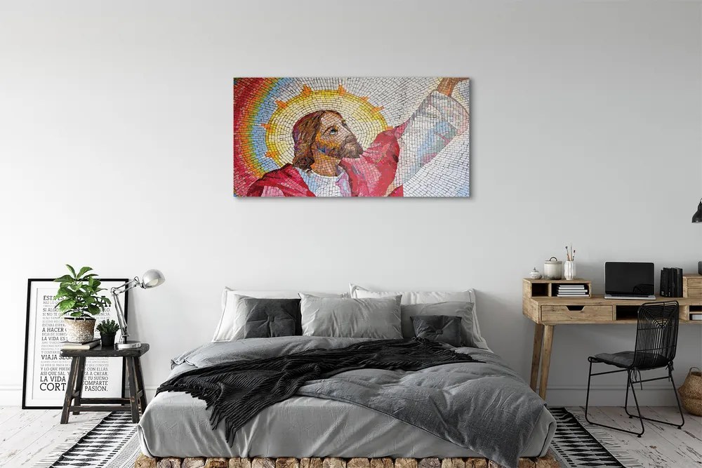akrylový obraz mozaika Jesus 125x50 cm