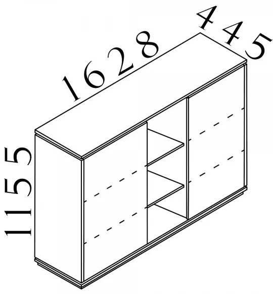 Střední skříň Creator 162,8 x 44,5 x 115,5 cm