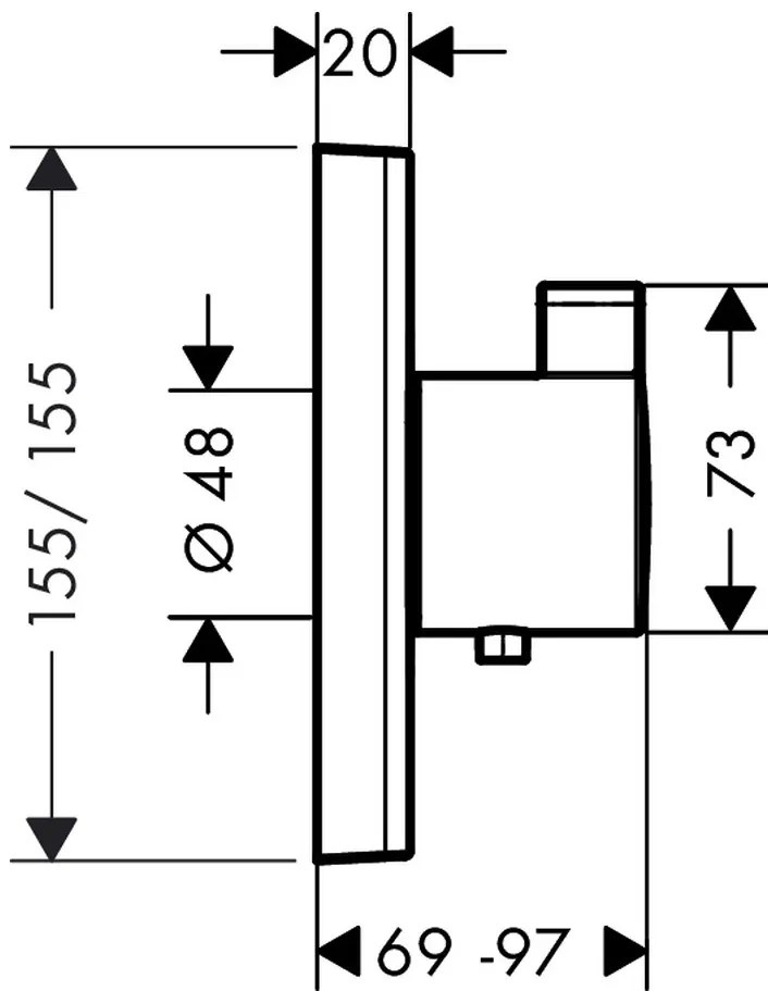 Hansgrohe ShowerSelect, termostatická baterie Highflow pod omítku, chromová, HAN-15760000