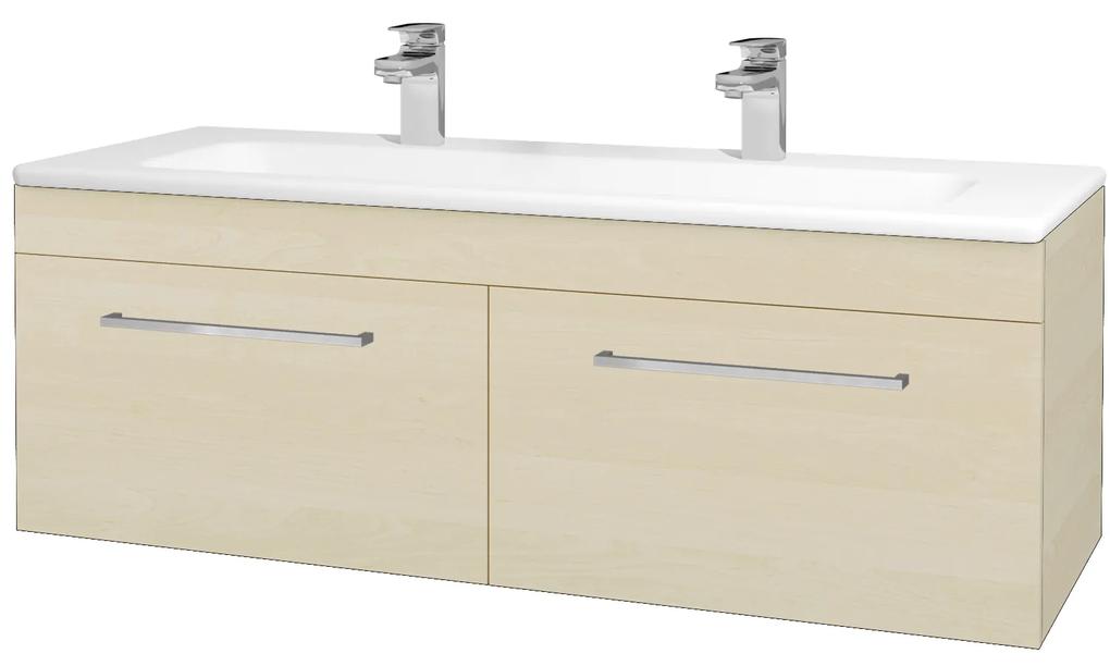Dřevojas Koupelnová skříň ASTON SZZ2 120 Varianta: N01 Bílá lesk / Úchytka T01 / D10 Borovice Jackson