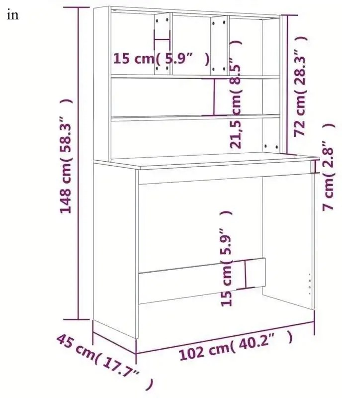 Pracovní, PC stůl, dřevo, dub sonoma, NoBi VEINA